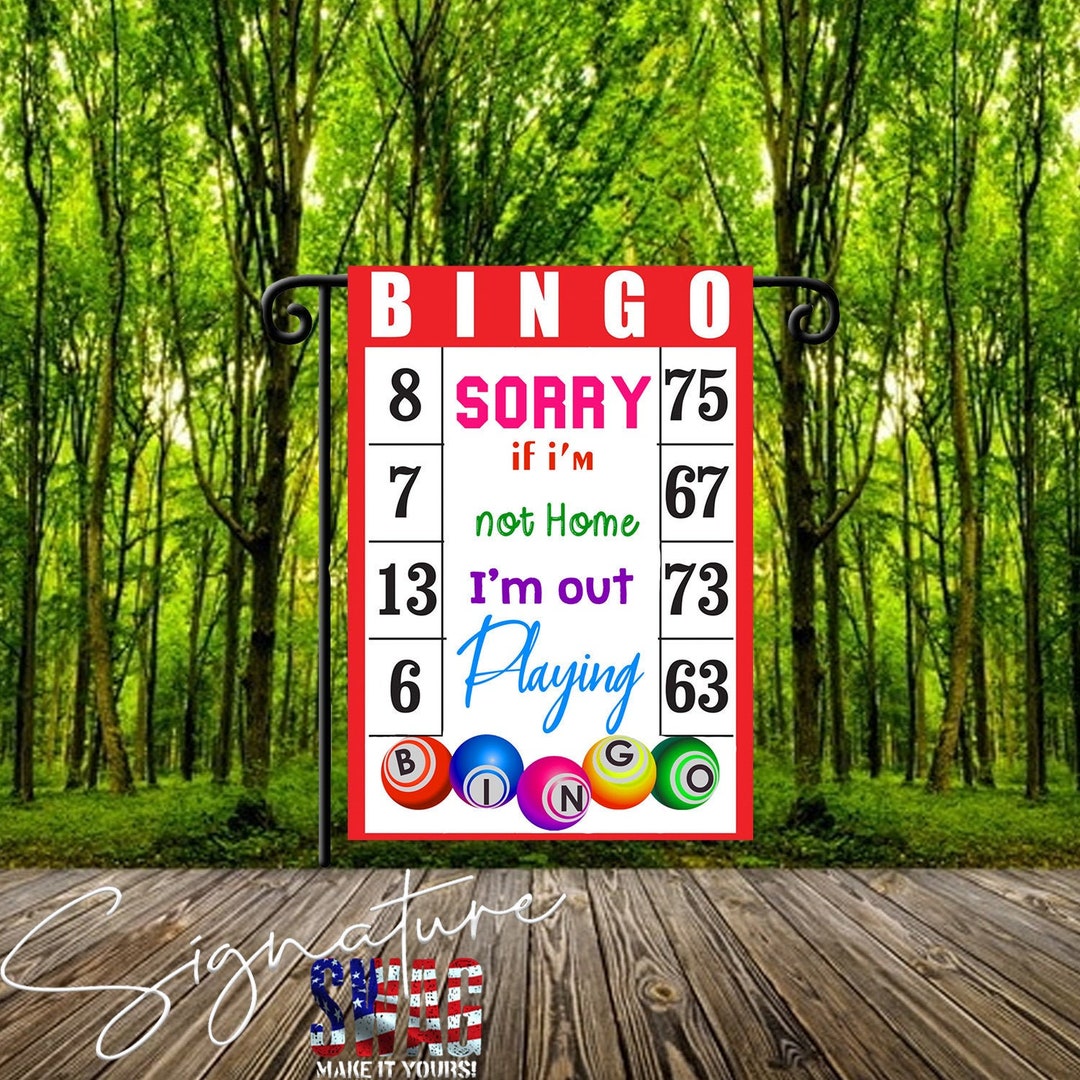 Personalized Out Playing BINGO Yard Flag - Etsy