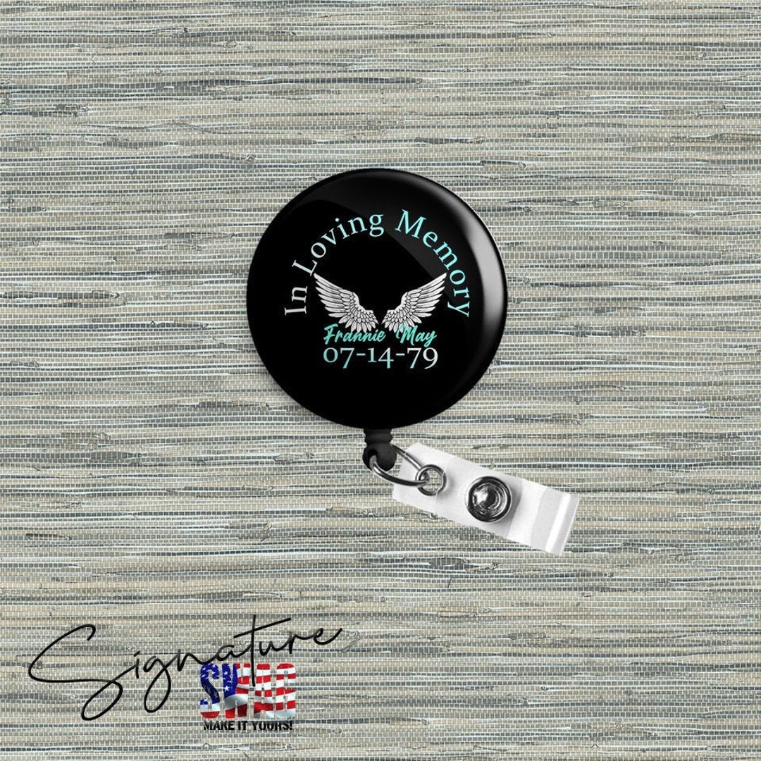 Personalized in Loving Memory Retractable Badge Reel, Belt or Alligator ...