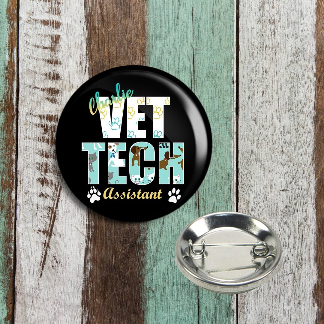 Raining Cats and Dogs Vet Tech Assistant Button - Etsy