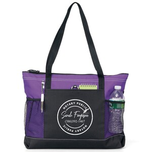 Personalized Notary Public Streamlined Tote Bag, Available in 7 Colors ...