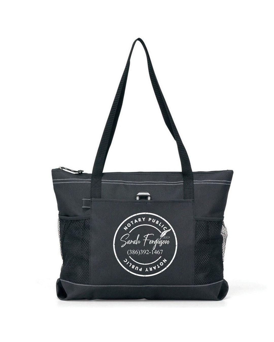Personalized Notary Public Streamlined Tote Bag, Available in 7 Colors ...