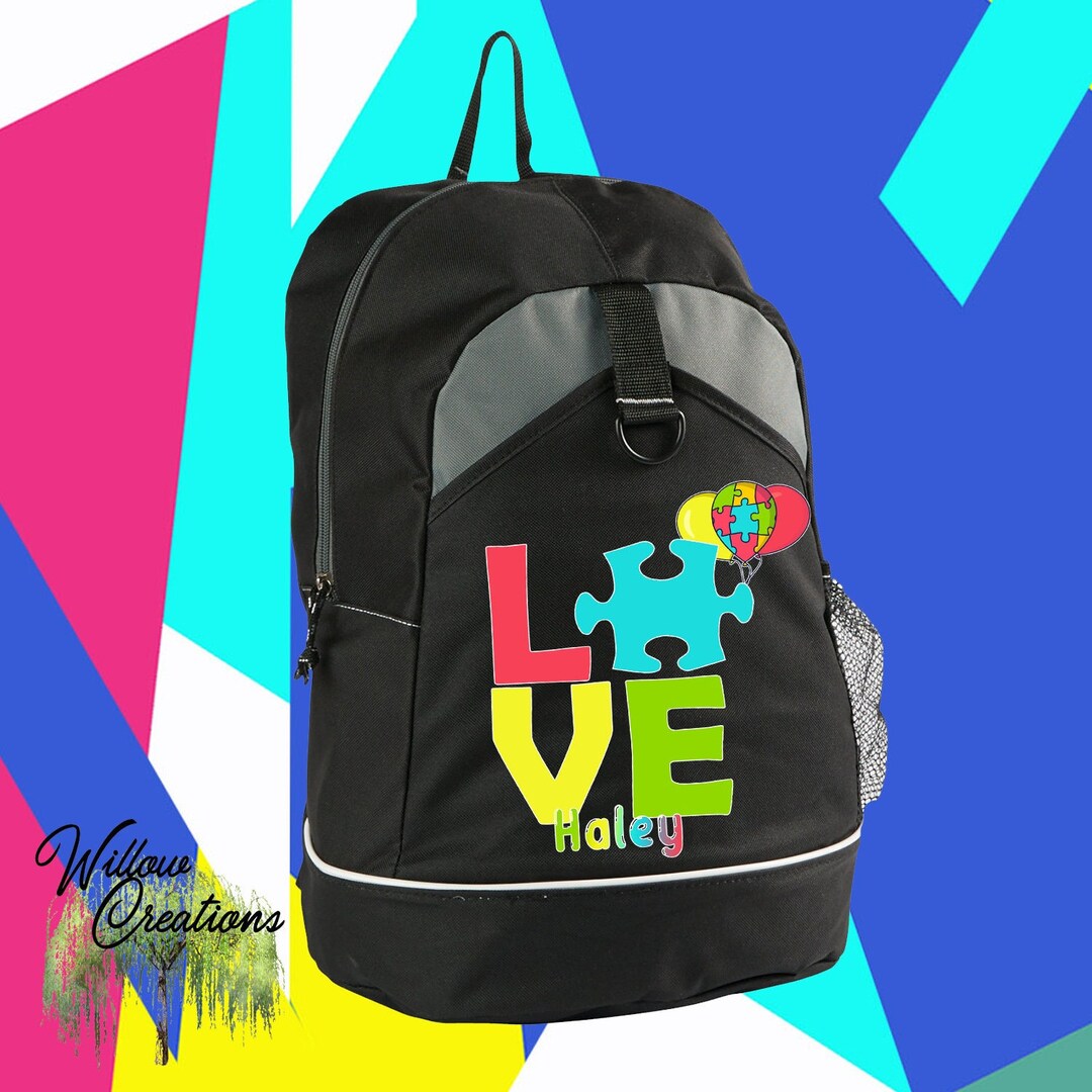 Personalized LOVE Puzzle Piece Baloon Canyon Backpack - Etsy