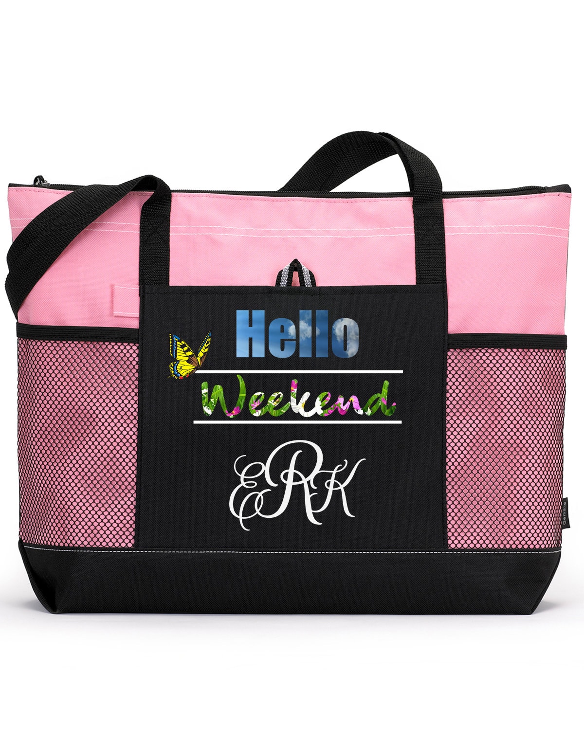 Personalized Hello Weekend Monogram Tote Bag Available in 7 | Etsy