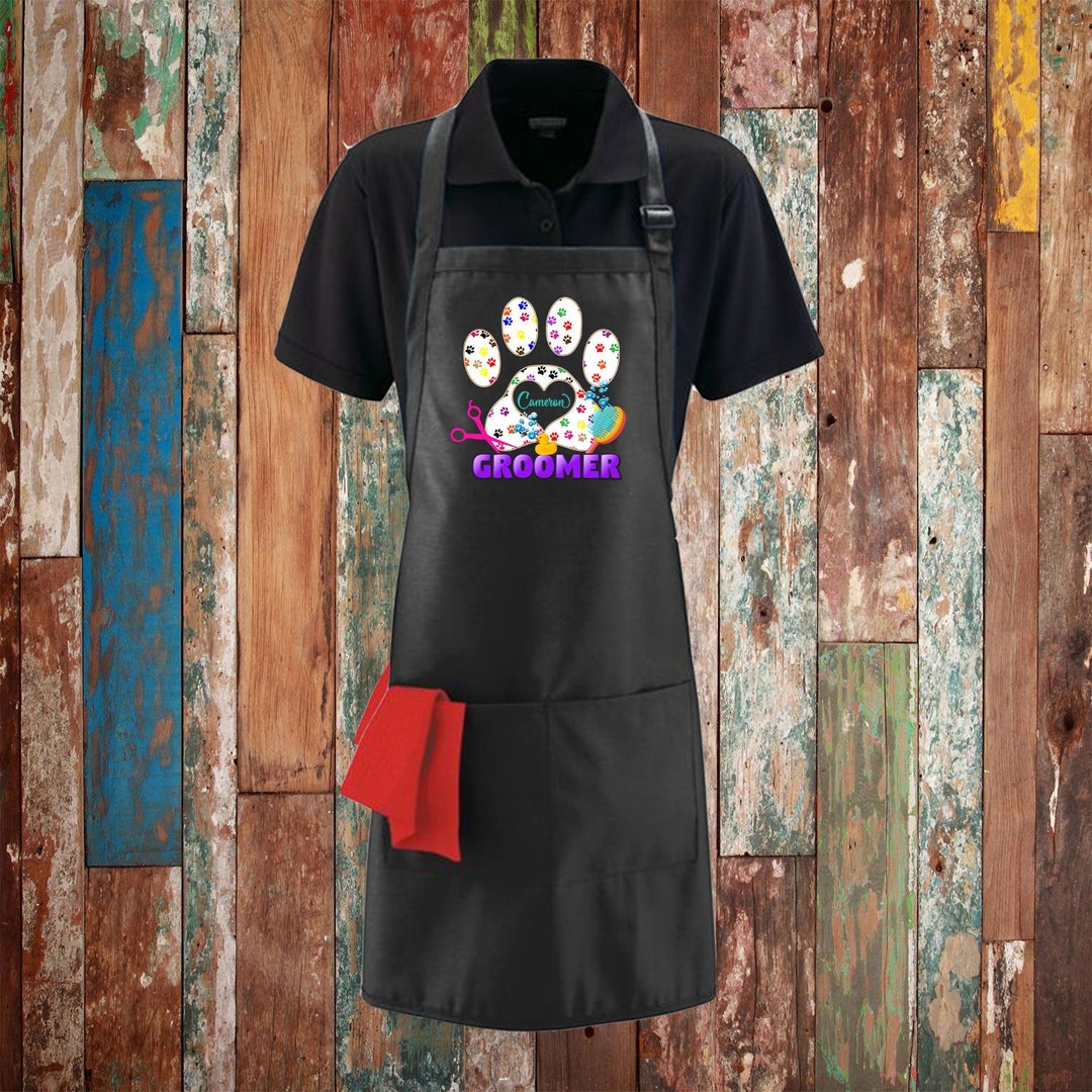 Personalized Pet Groomer Apron, Available in 3 Colors - Etsy