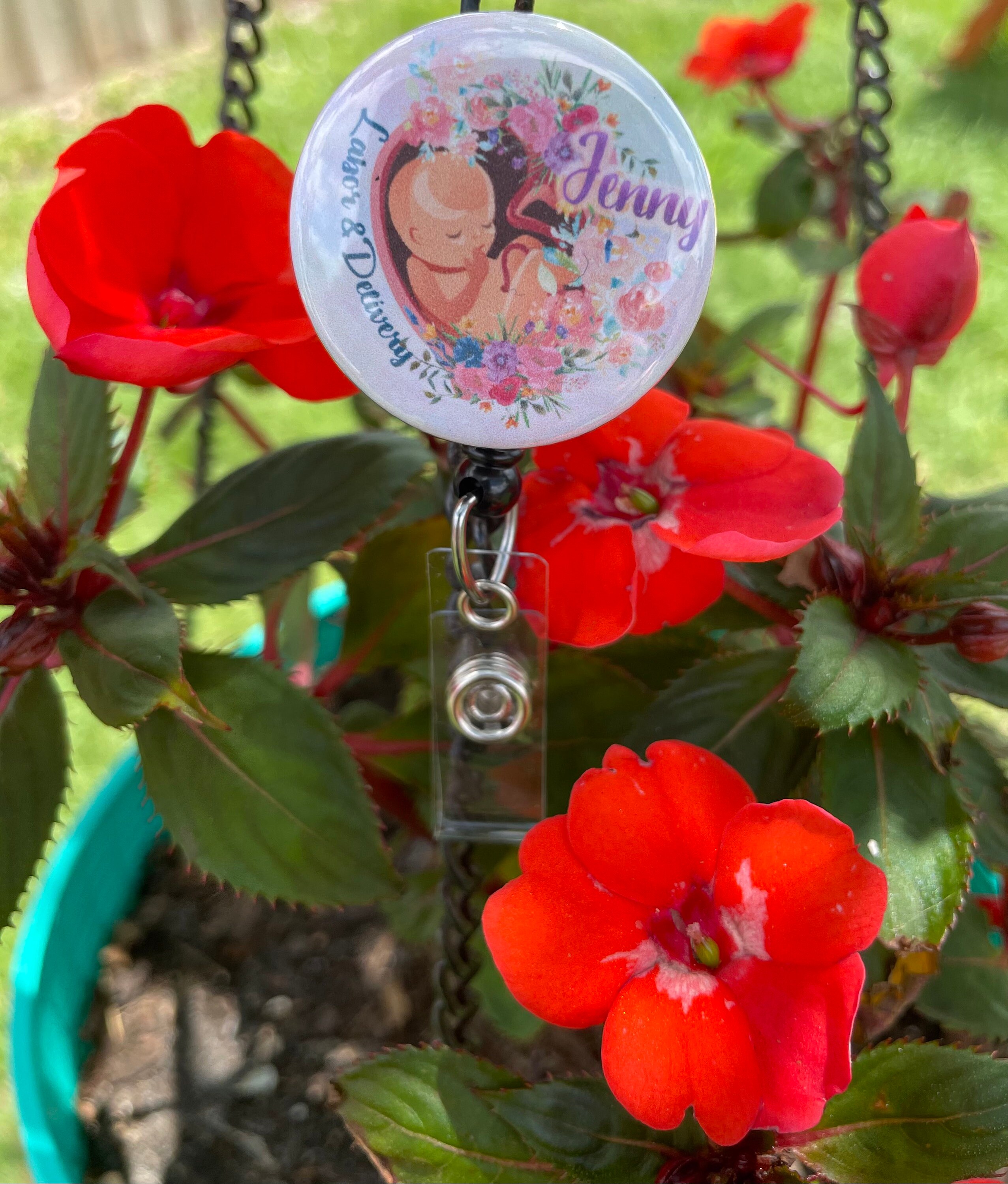 Personalized Floral Fetus Labor and Delivery Retractable Badge | Etsy