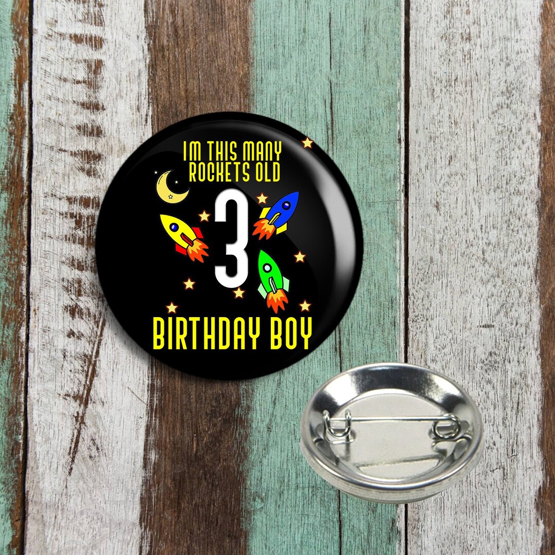 Birthday Rockets Button - Etsy