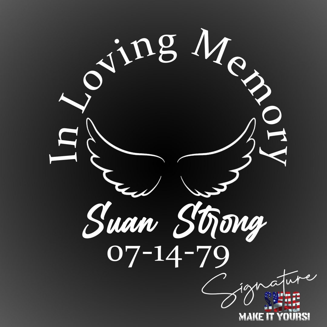 Personalized in Loving Memory Vinyl Car Decal, 9 Colors Available - Etsy