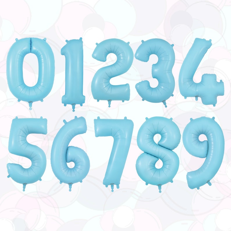 Jumbo Matte Blue Number Balloon, Pastel Number Balloon, Jumbo Blue ...