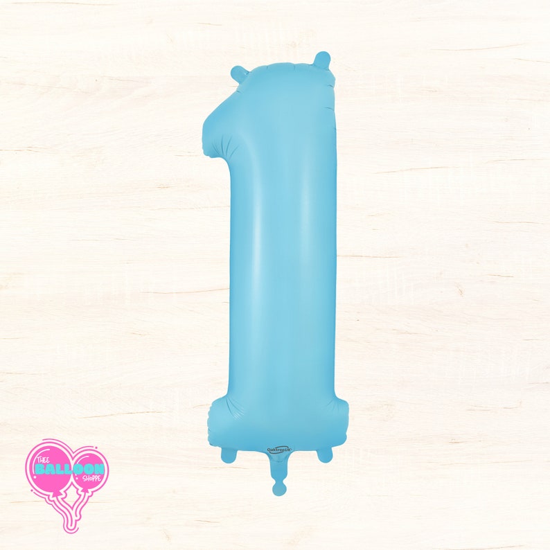 Jumbo Matte Blue Number Balloon, Pastel Number Balloon, Jumbo Blue ...