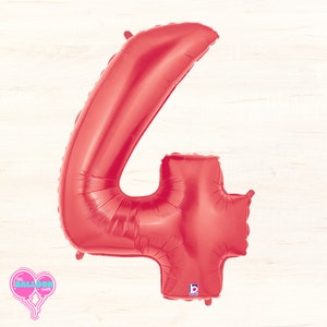 Jumbo Red Number Balloons, Red Number Balloon, Jumbo Red Balloon, Giant ...