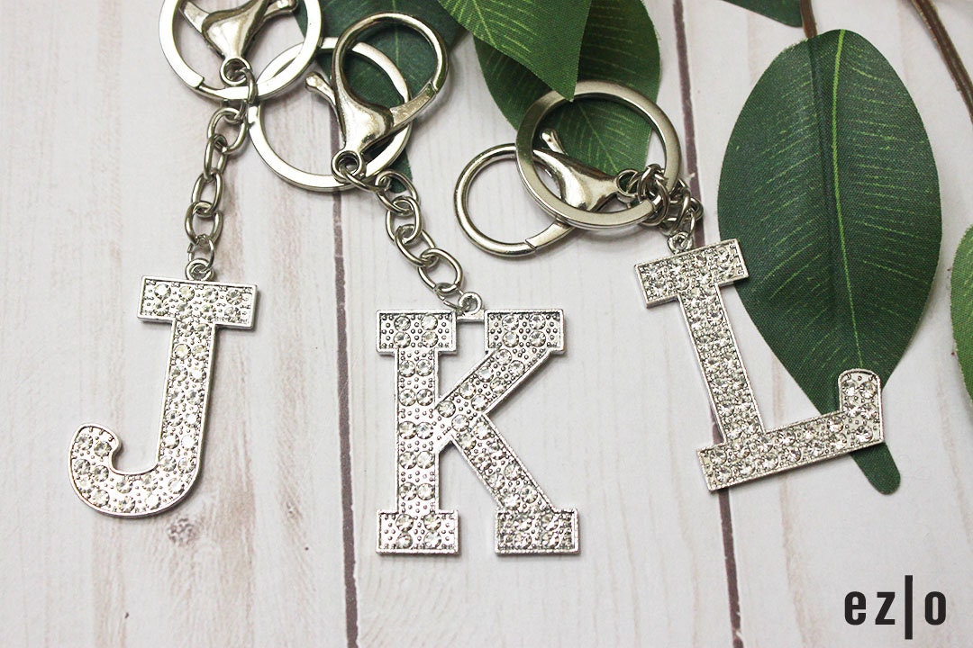 Letter Key Chain Initial Key Chain A-Z Key Chain Bling | Etsy
