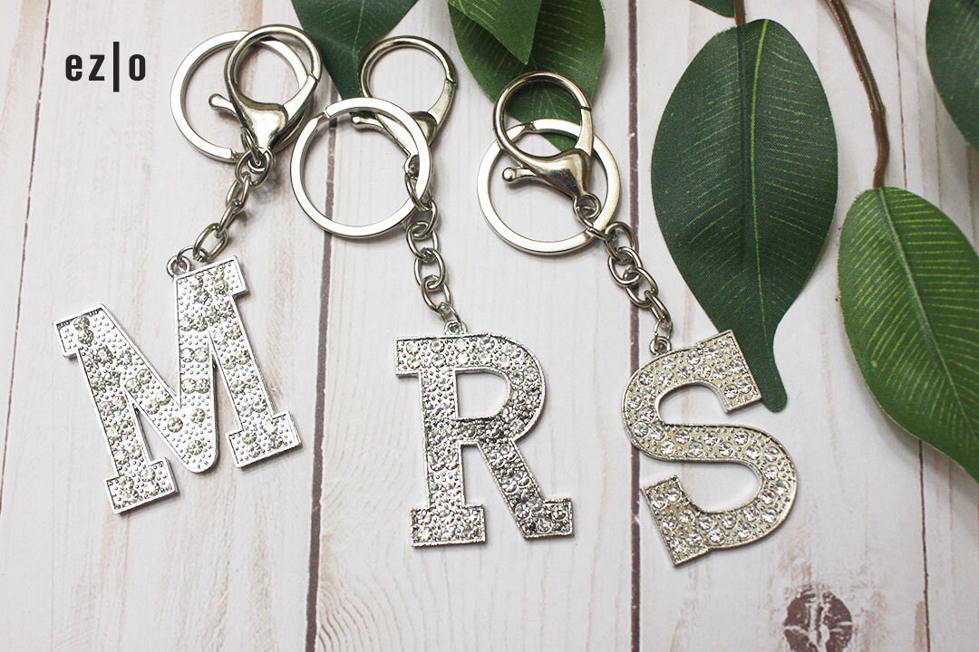 Letter Key Chain Initial Key Chain A-Z Key Chain Bling | Etsy