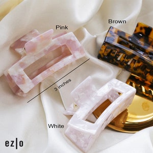 Rectangle Acrylic Marble Hair Claw Clips,tortoise Marble Rectangular ...
