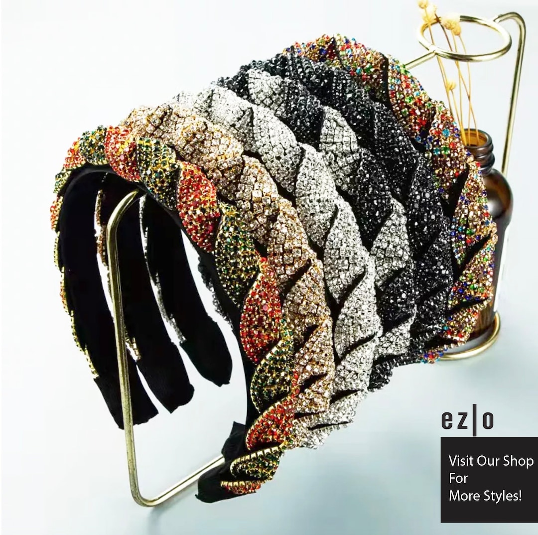 Rhinestone , Beaded Headband, Jeweled Twisted Headband , Luxury Fashion ...