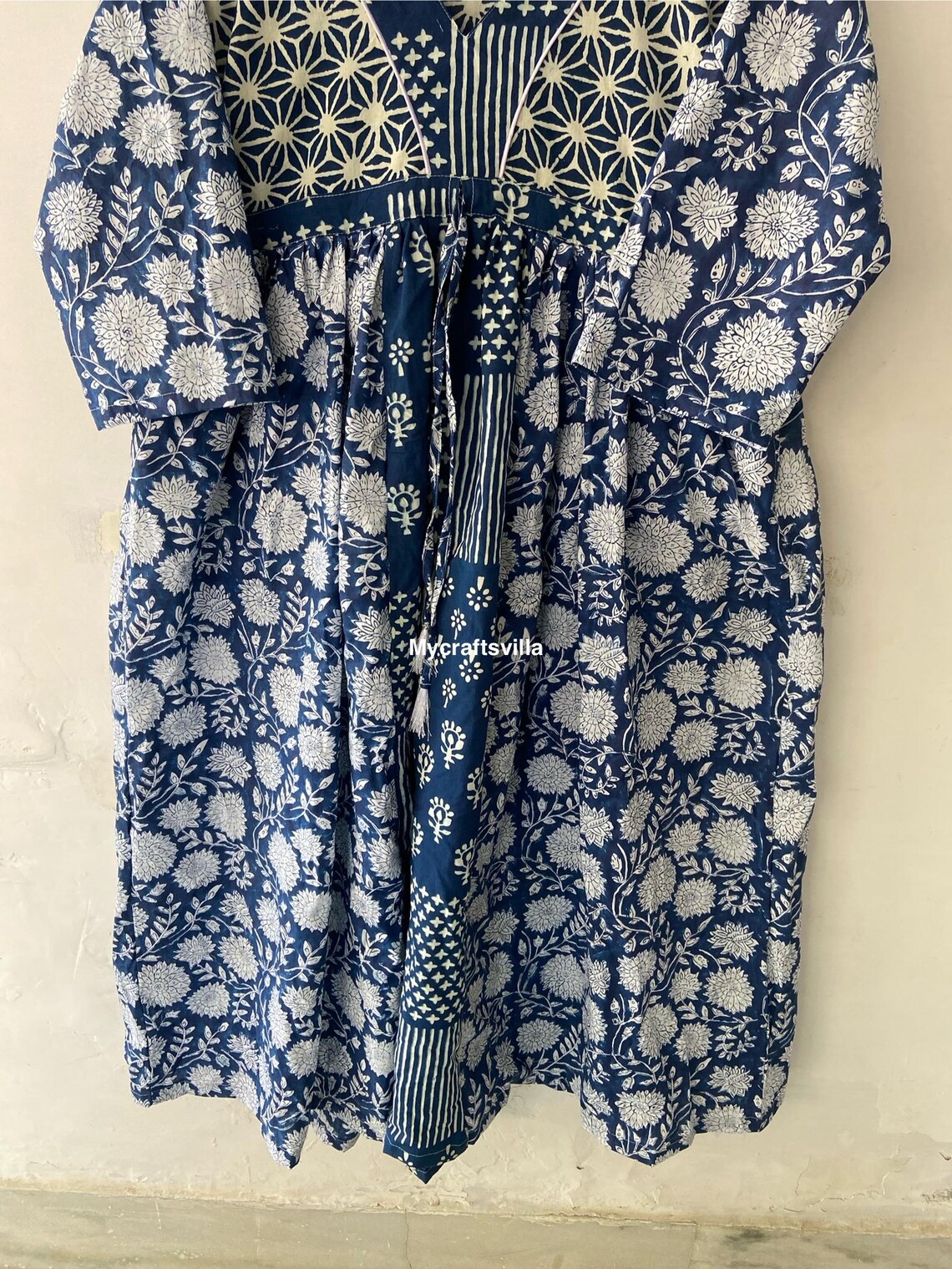 New Patchwork Cotton Blockprint Dress,women Wear Dress,long and Short ...