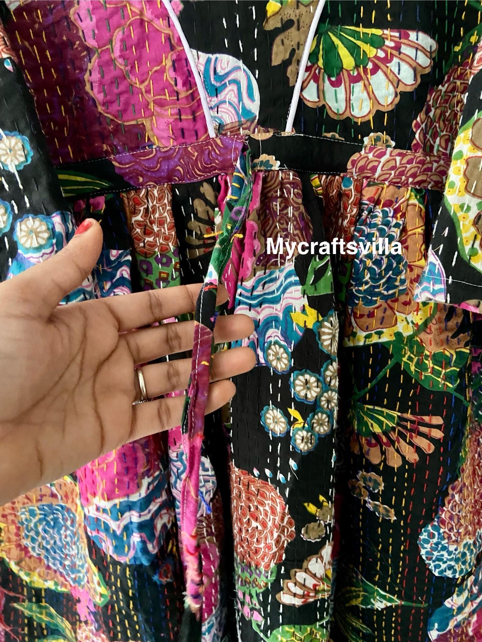 Winter Special Kantha Dress, Boho and Hiipi Dress, Casual Dress, Gown ...