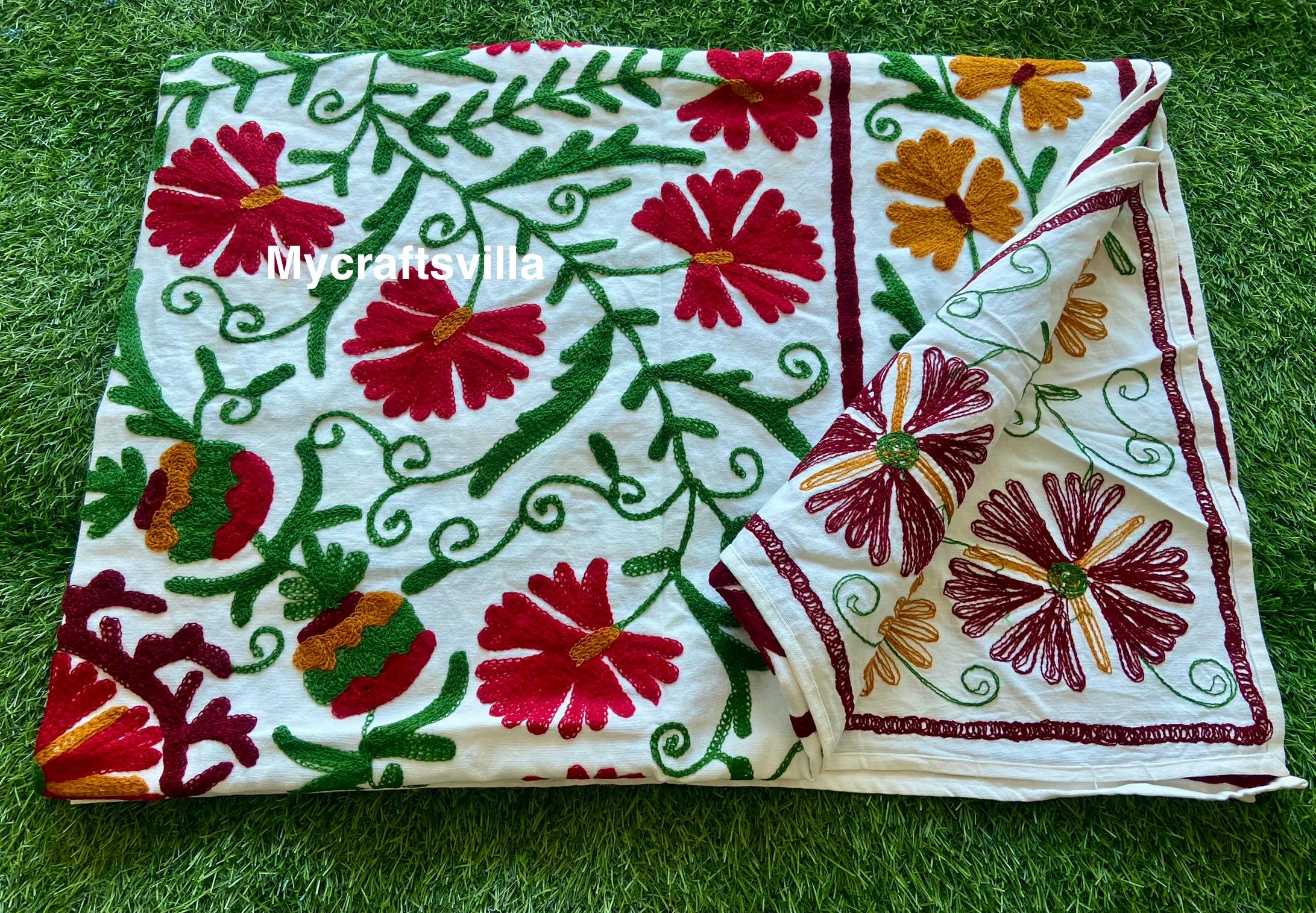 Suzani Embroidery Quilt , Suzani Wall Hanging, Suzani Throw , Suzani ...