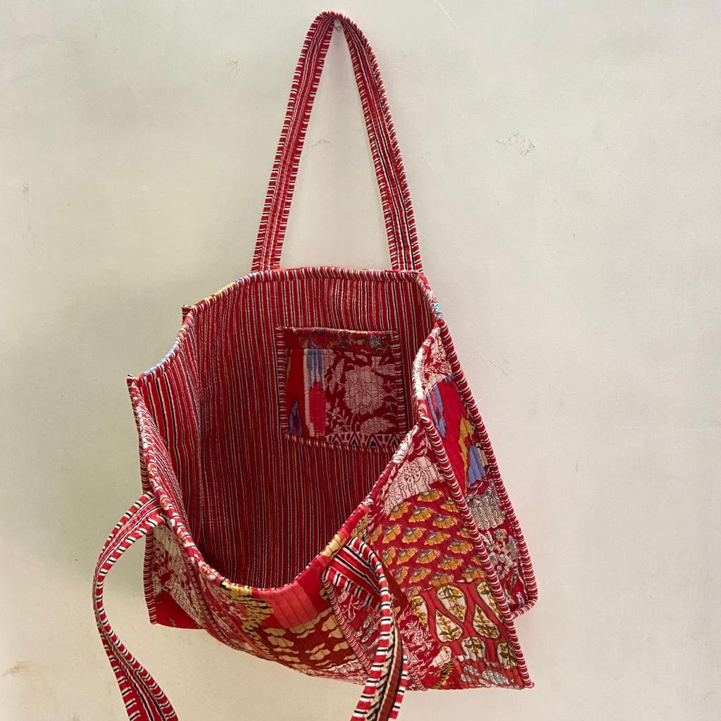 Cotton Floral Hand Block Printed Bags Cotton Quilted Tote - Etsy