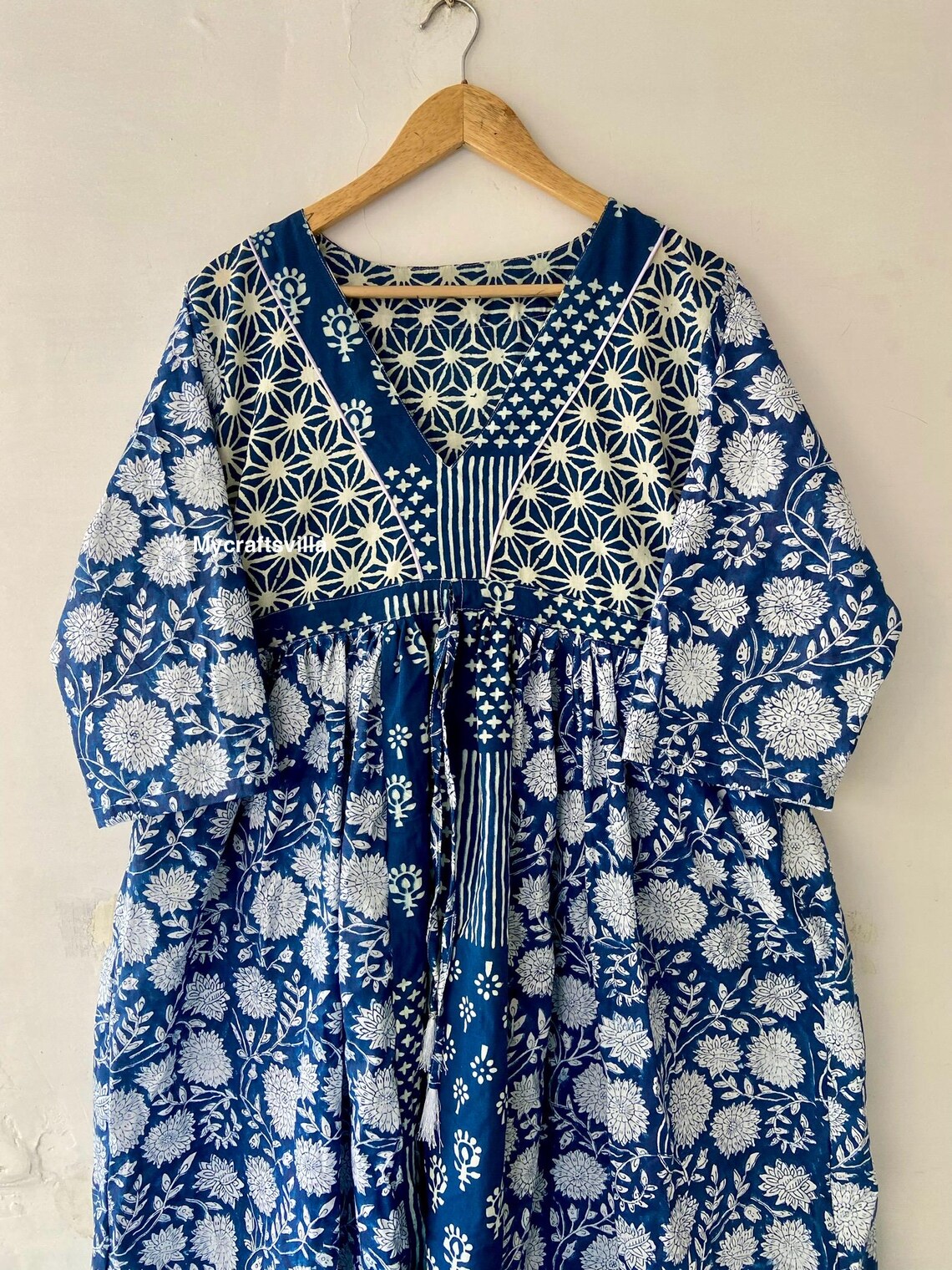 New Patchwork Cotton Blockprint Dress,women Wear Dress,long and Short ...