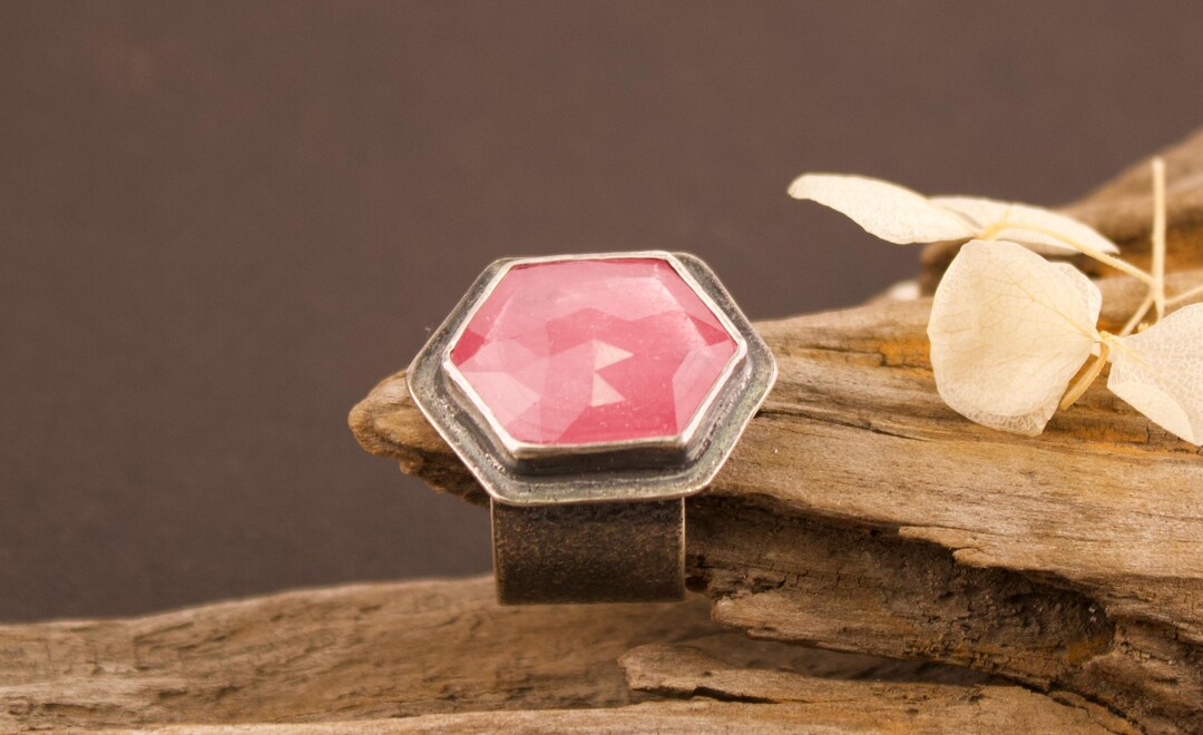 Beautiful Pink Sapphire Ring Sterling Silver Handmade Pink Ring - Etsy