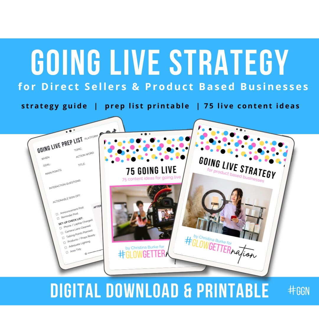 Going Live Strategy, 75 Going Live Ideas, Going Live Prep Printable ...