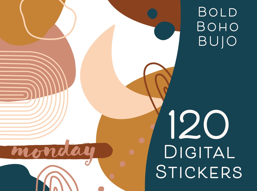 120+ DIGITAL BULLET JOURNAL Bold Boho Spread Organizational Digital ...