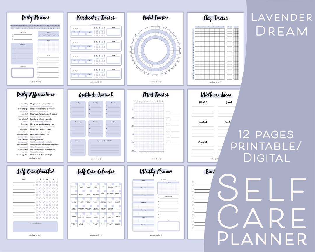 SELF CARE PLANNER, Self Care Wellness Journal, Self Care Planner, Sleep ...