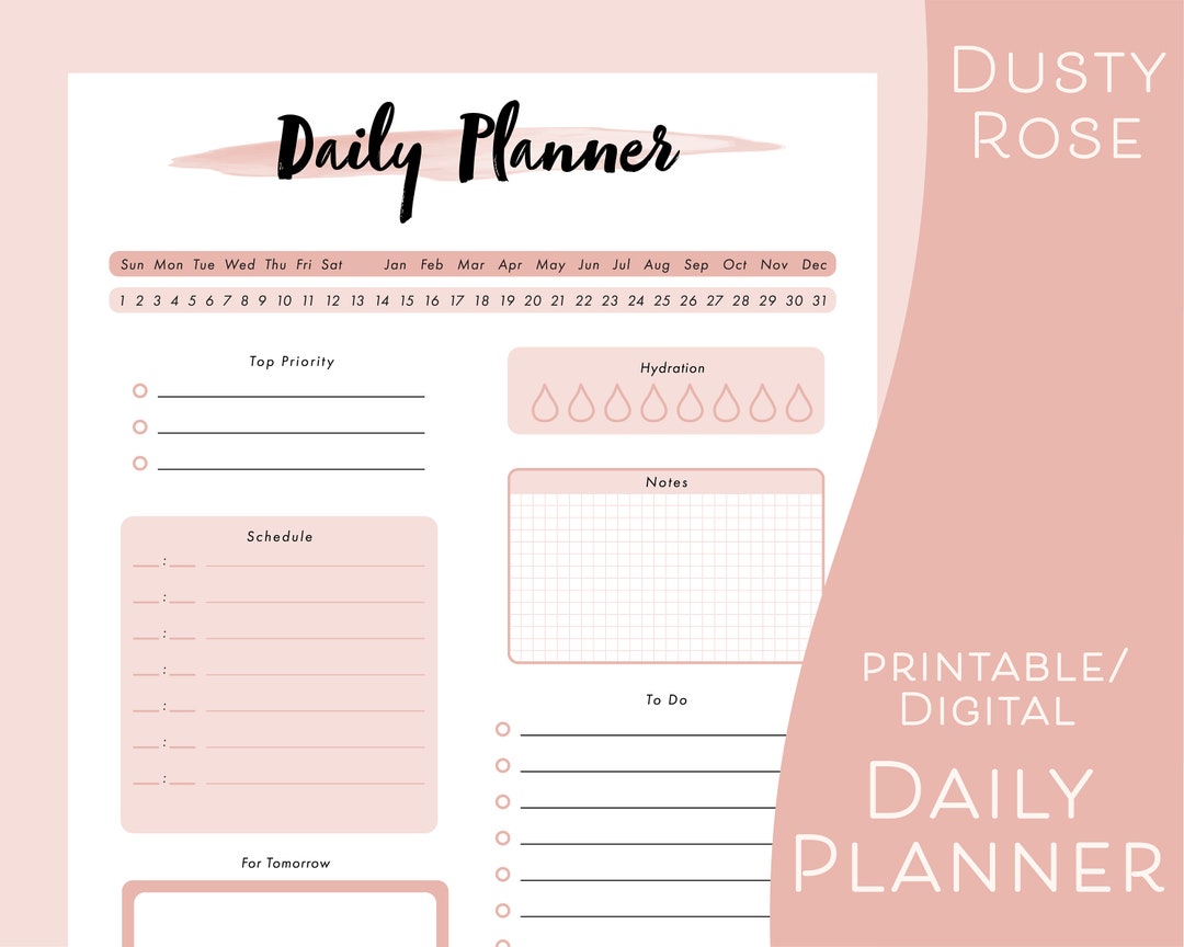 DAILY PLANNER, Printable Planner, Daily Tasks, Printable Schedule, To ...