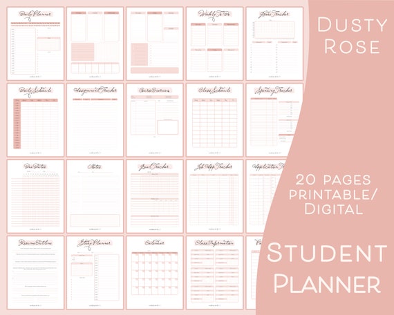 STUDENT PLANNER College Planner High School Planner Weekly | Etsy