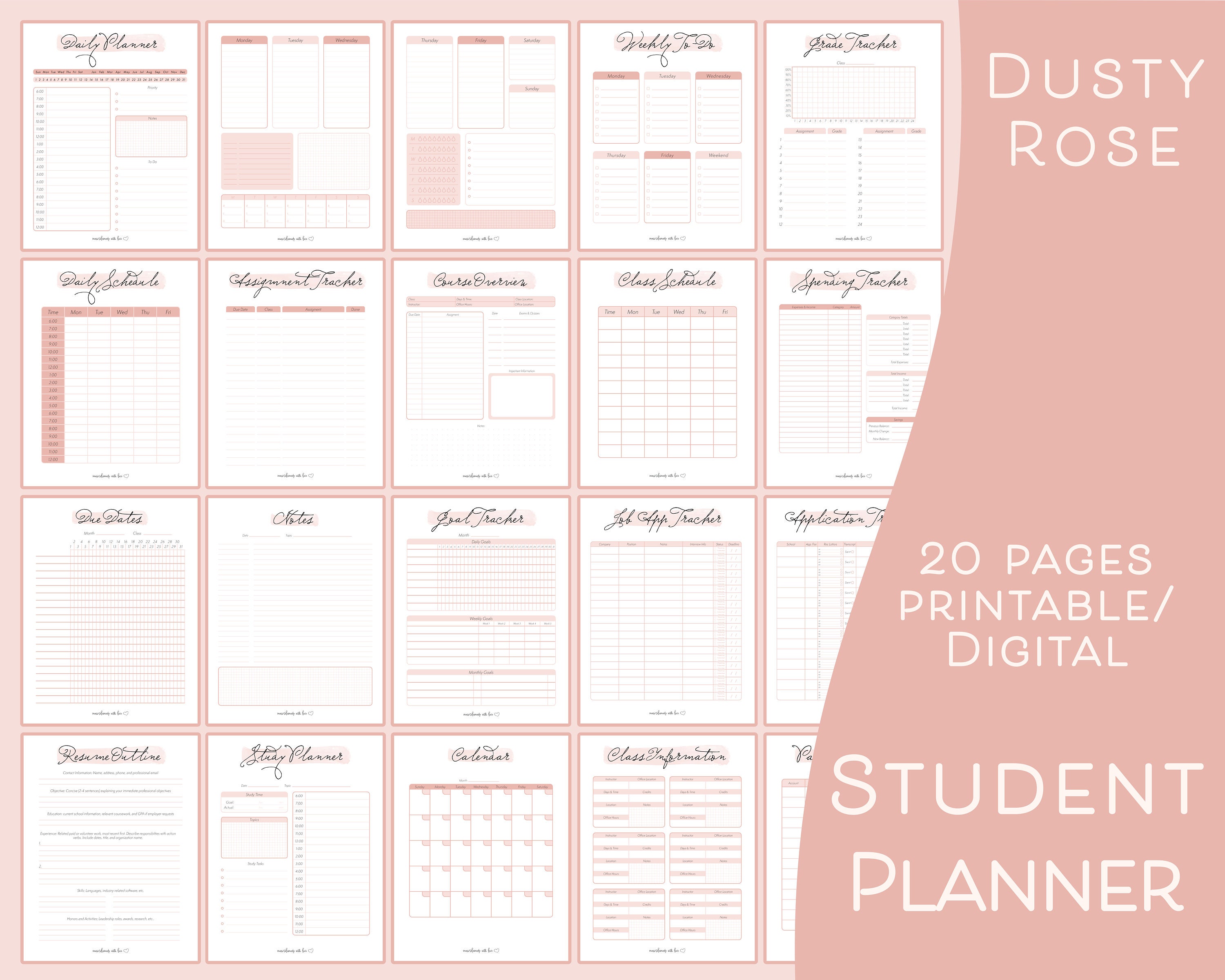 STUDENT PLANNER, College Planner, High School Planner, Weekly Journal ...
