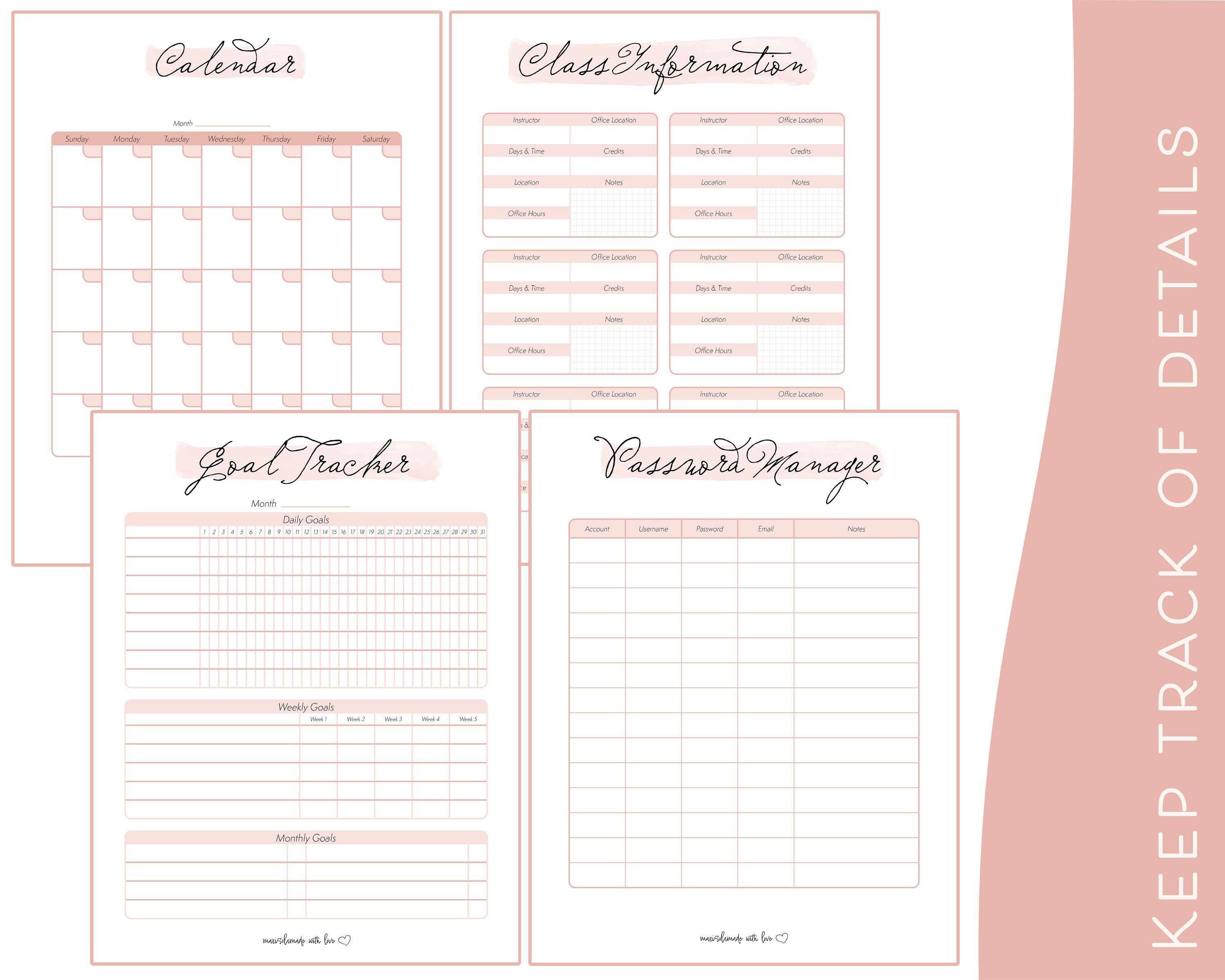 STUDENT PLANNER, College Planner, High School Planner, Weekly Journal ...