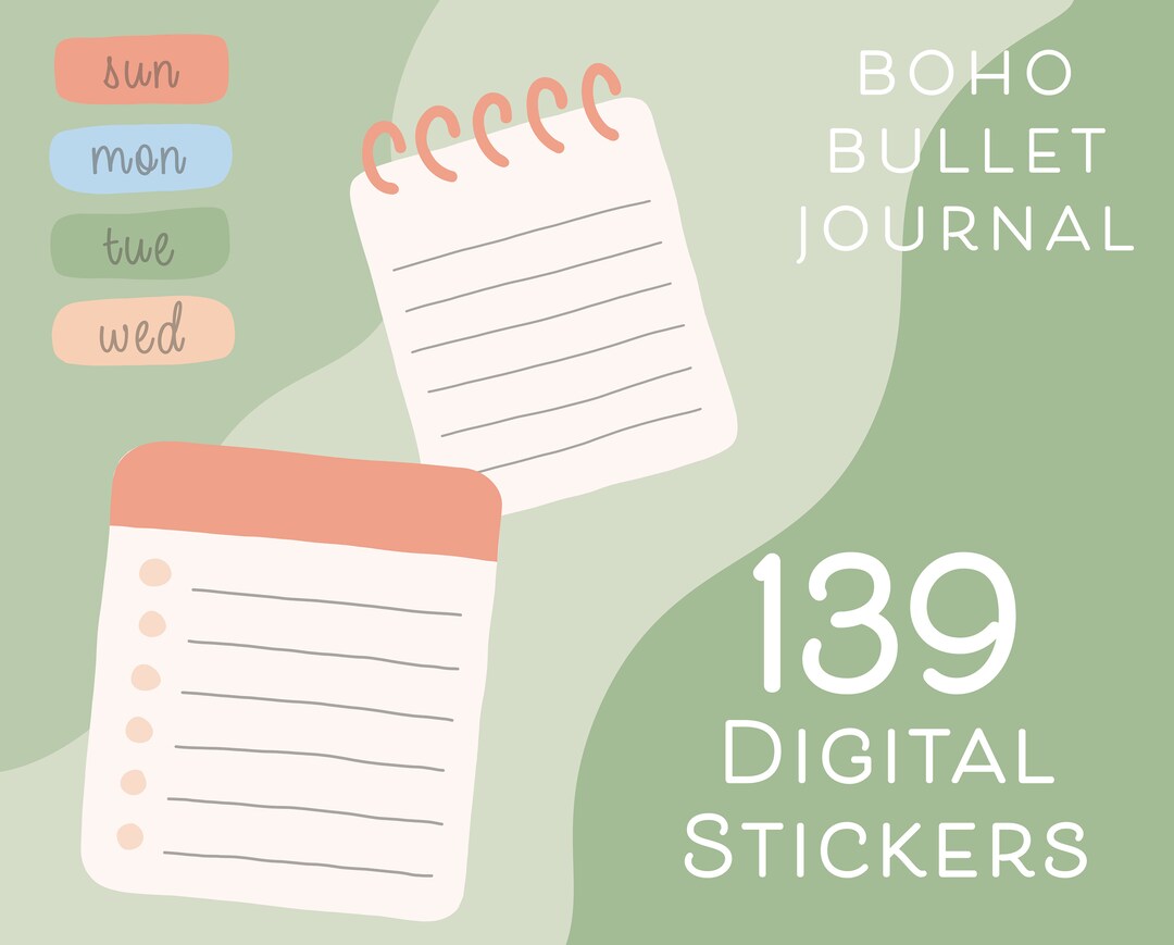 139+ DIGITAL BULLET JOURNAL Boho Organizational Digital Planner ...