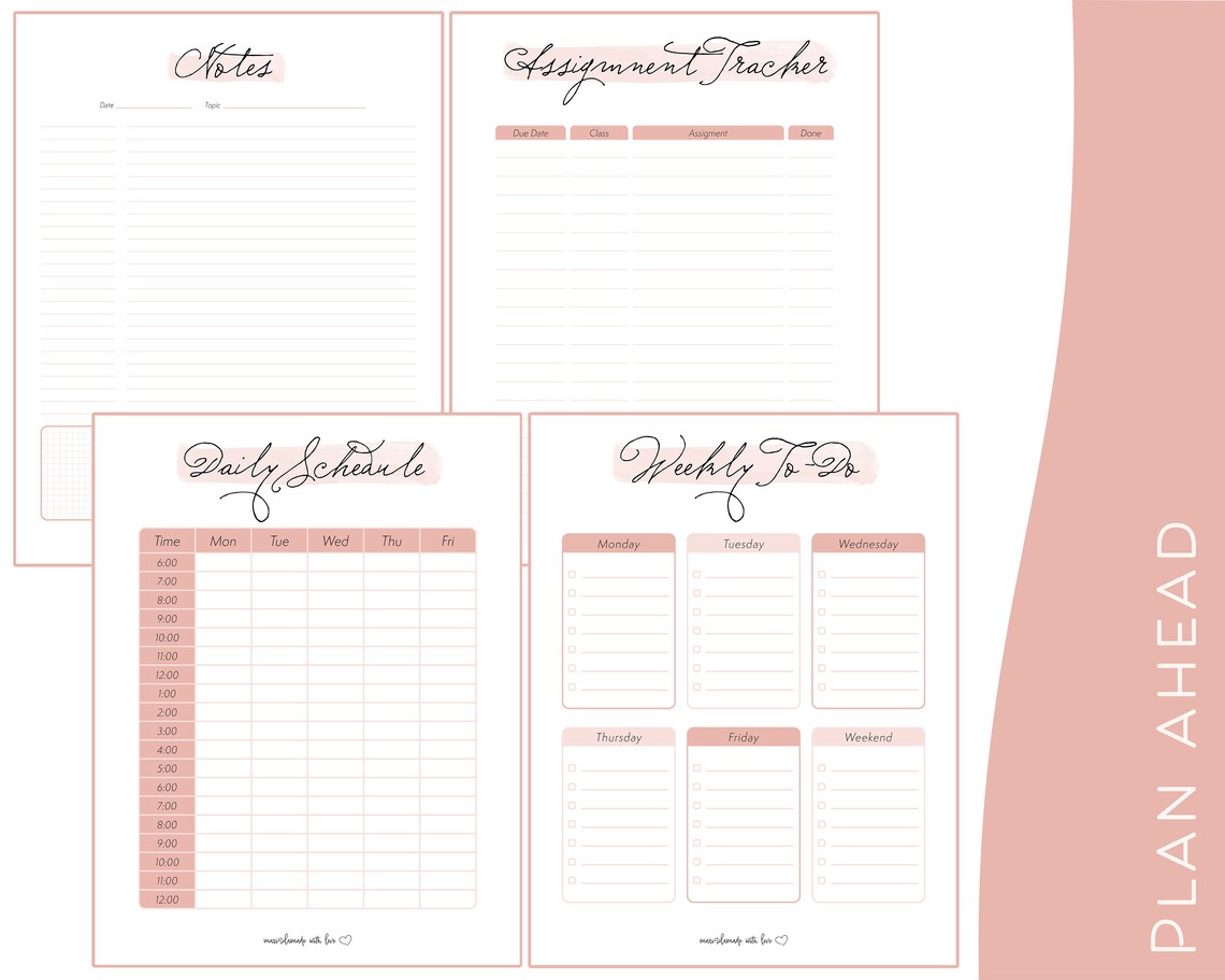 STUDENT PLANNER, College Planner, High School Planner, Weekly Journal ...