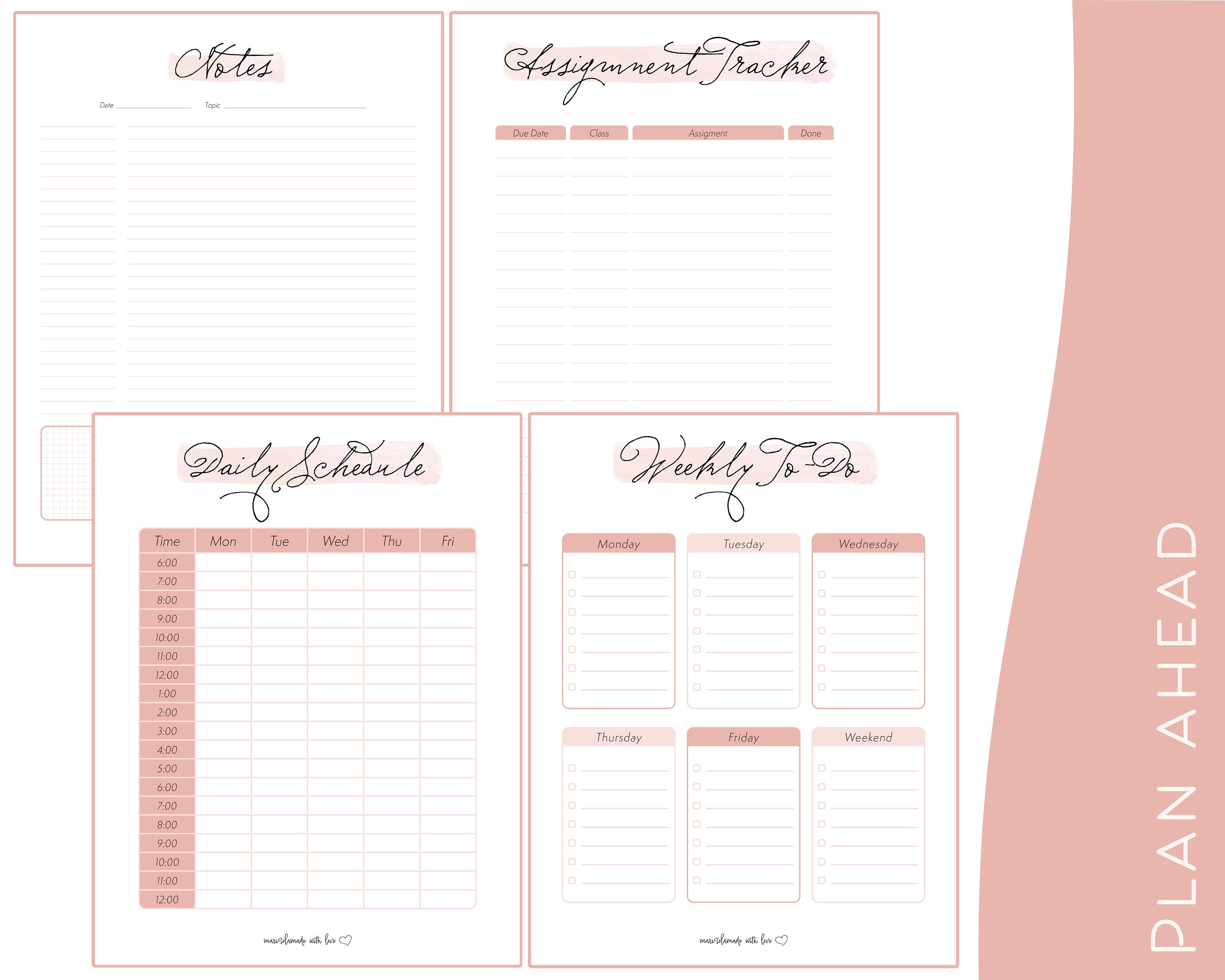 STUDENT PLANNER, College Planner, High School Planner, Weekly Journal ...