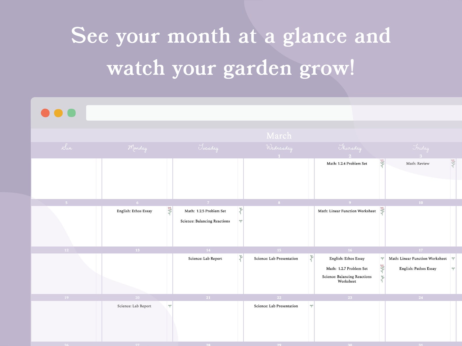 Google Sheets Assignment Tracker - Homework Calendar and Planner ...