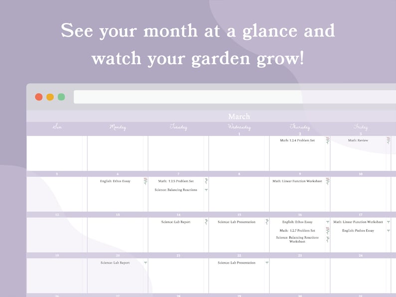 Google Sheets Assignment Tracker - Homework Calendar and Planner ...