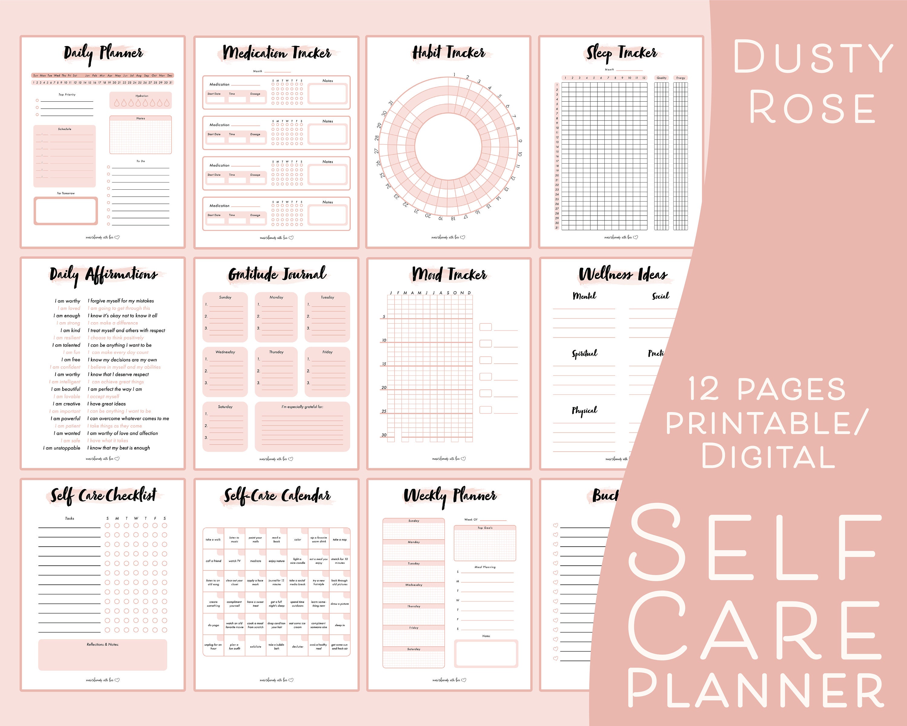 SELF CARE PLANNER, Self Care Wellness Journal, Self Care Planner, Sleep ...