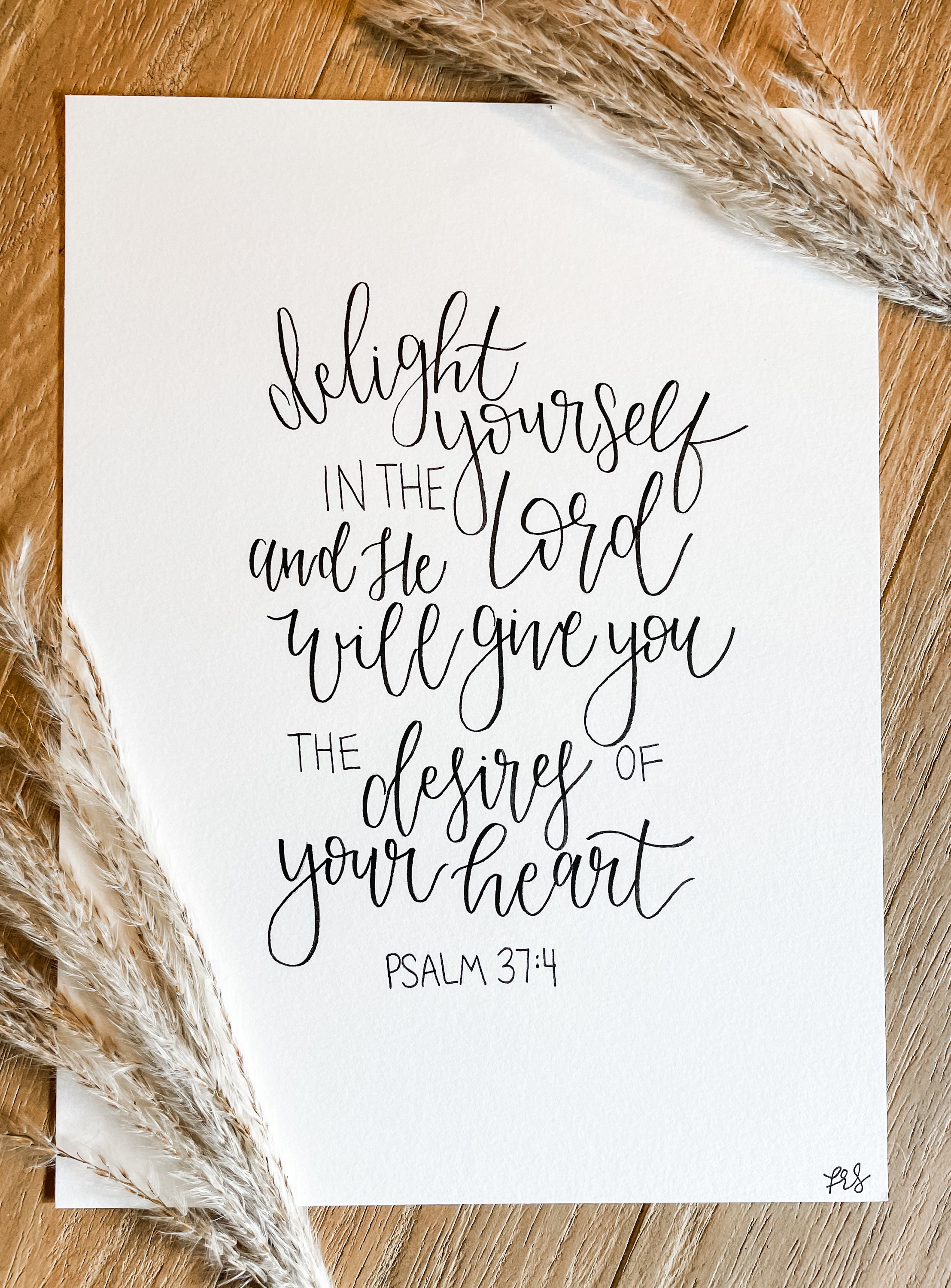 Hand Lettered Scripture Original Art psalm 37:4 - Etsy