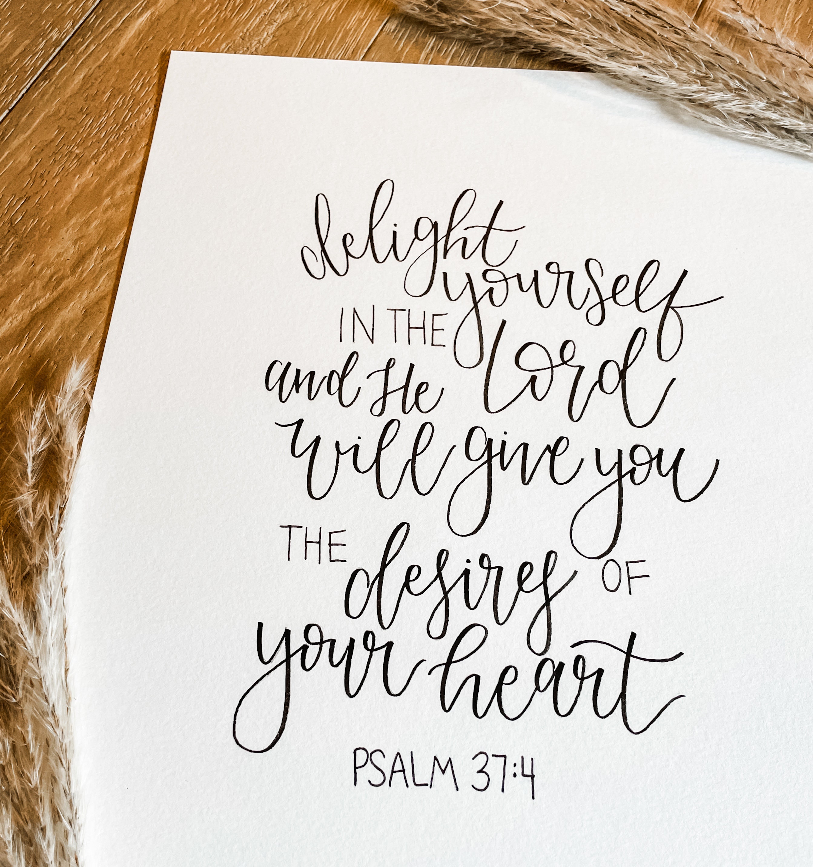 Hand Lettered Scripture Original Art psalm 37:4 - Etsy
