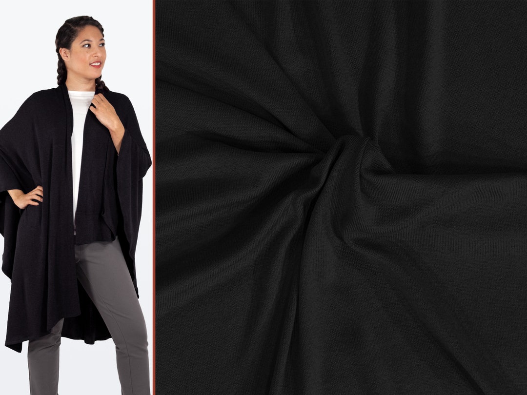 Luxurious Sweater Knit Fabric by the Yard Black - Etsy