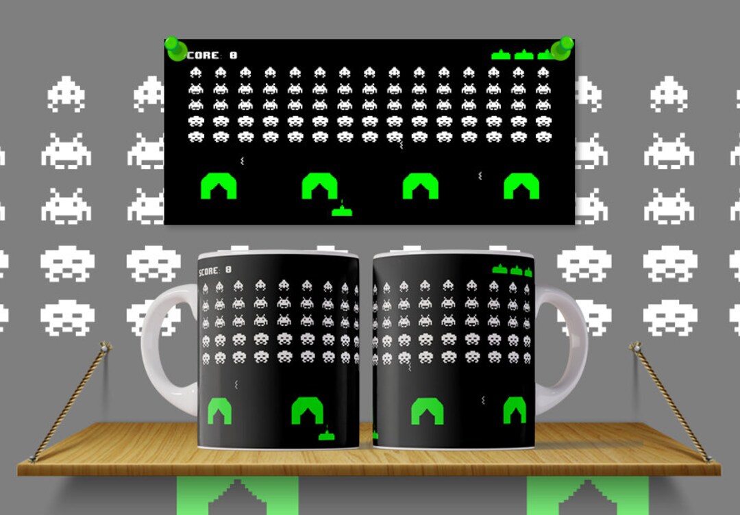 Space Invaders Retro Gaming Template - Etsy