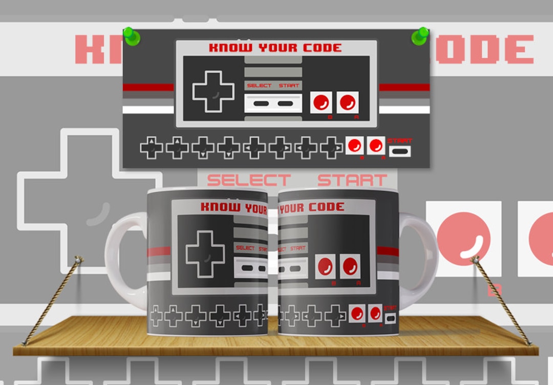 Konami "know Your Code" Retro Gaming Template - Etsy