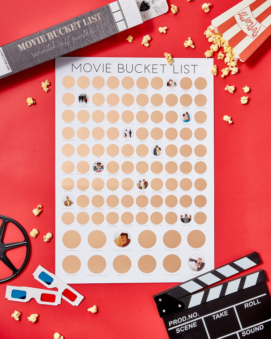 102 Movies Scratch off Poster Movie Bucketlist Top Movies - Etsy