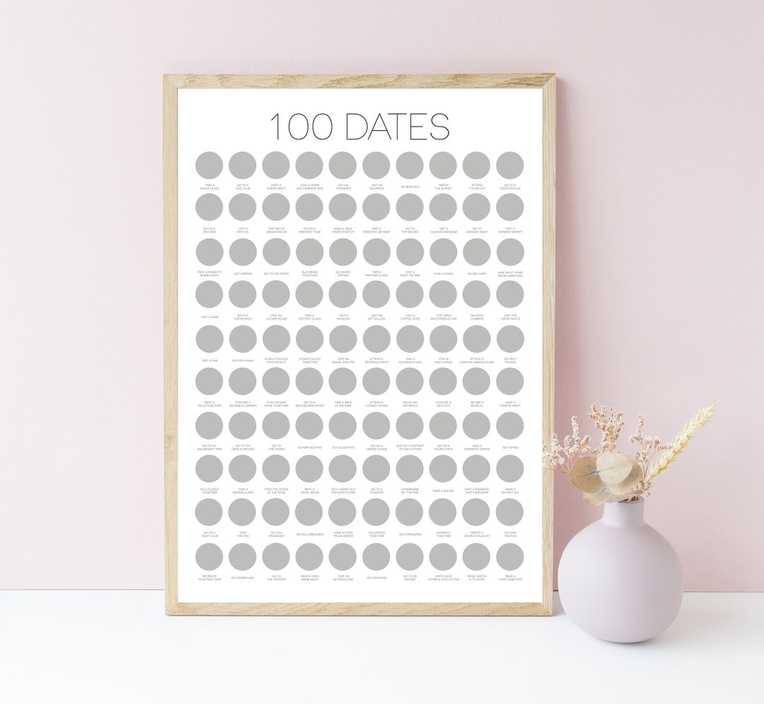 100 Dates Scratch off Poster Engagement Gifts, Couples Gift ...