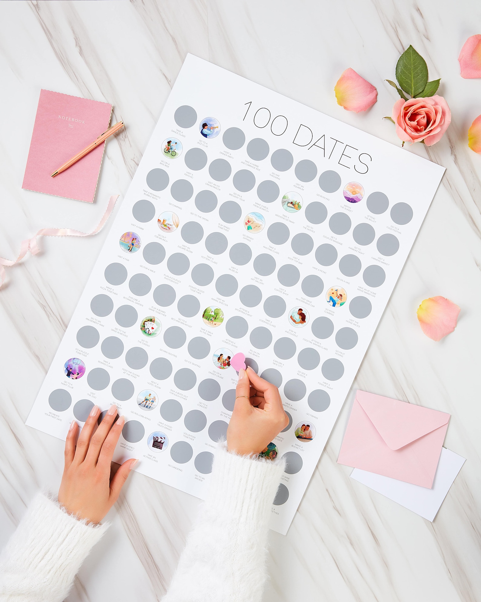 100 Dates Scratch off Poster Engagement Gifts Couples Gift - Etsy