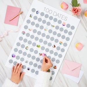 100 Dates Scratch off Poster Engagement Gifts, Couples Gift ...