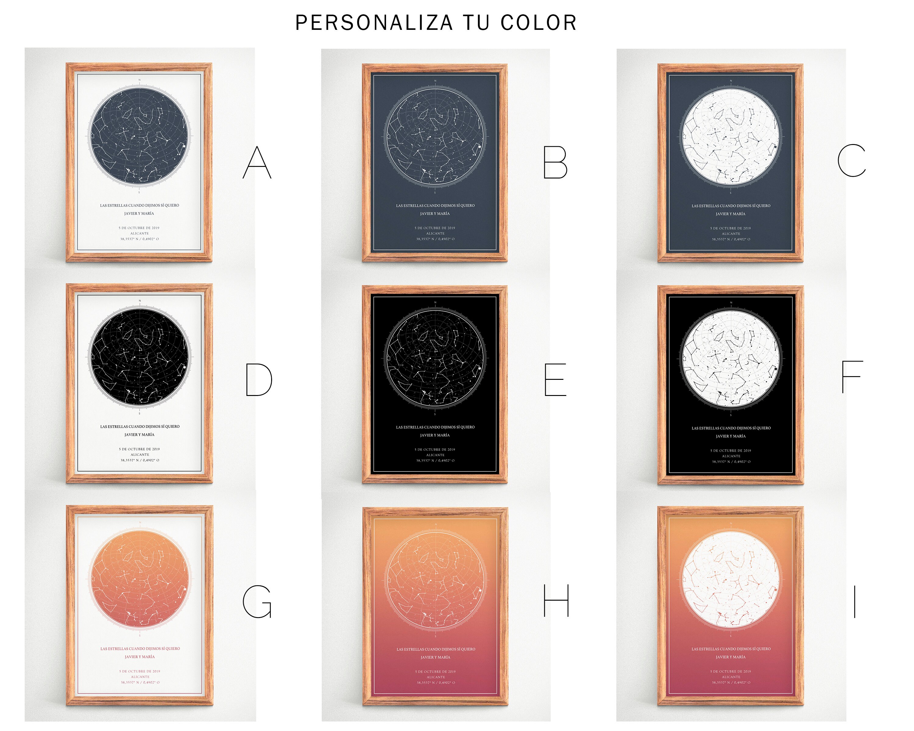 Digital Download - Custom Star Map , Printable Map of the Night Sky ...