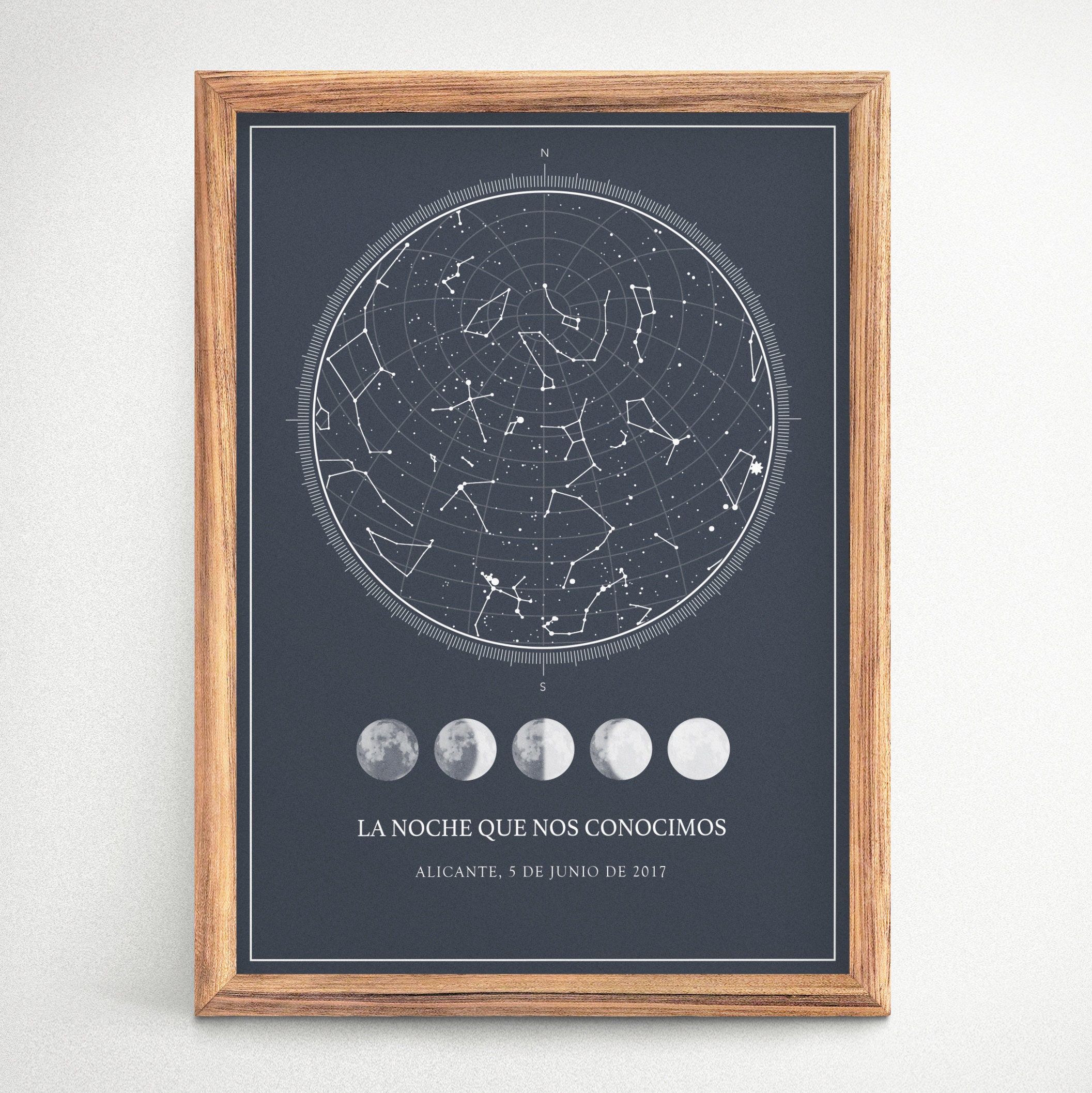 Digital Download Custom Star Map , Printable Map of the Night Sky ...