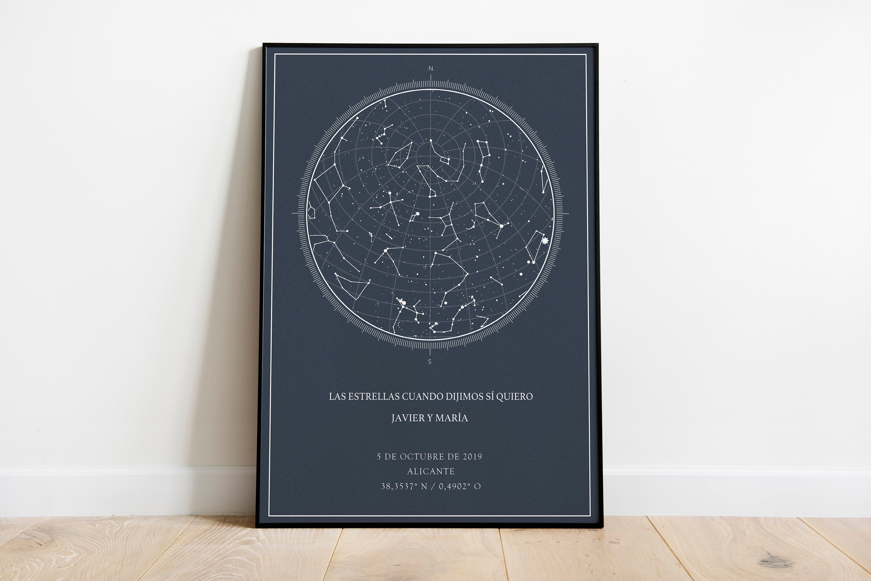 Digital Download - Custom Star Map , Printable Map of the Night Sky ...