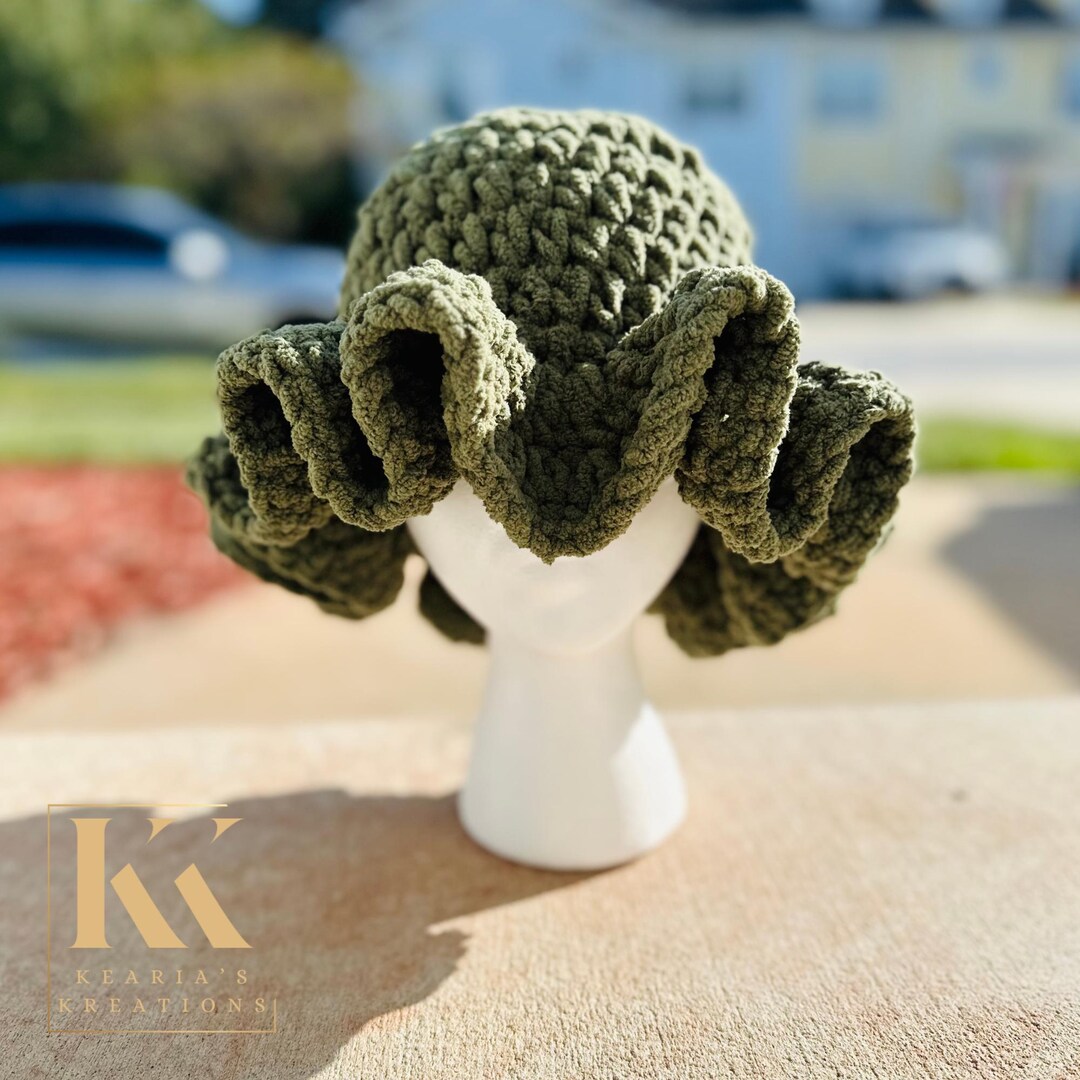 Custom Chunky Ruffle Crochet Hat | Crochet Beanie | Crochet Hat ...